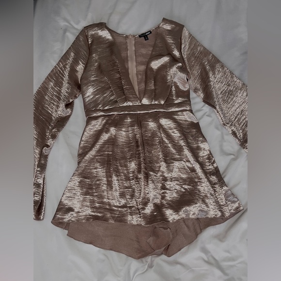 Fashion Nova | Pants & Jumpsuits | Silk Metallic Romper Very Sexy For A ...